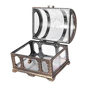 TOYANDONA 1pc Pirate Transparent Treasure Chest Pirate Toys Plastic Storage Box Mini Treasure Chest Pirate Treasure Box Pirate Candy Box Mini Pirate Treasure Chests Gold Coin Storage Case