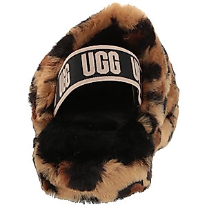 UGG Girls T Fluff Yeah Slide Spotty Slipper, Natural, 11 Little Kid