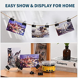 25 Pack Medium Binder Clips Paper Clamps for Paper, Universal Black Paper Clips of for Home, Office and School Use, Medium Size (1.25 Inch)