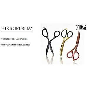 NAKABAYASHI Stationery Hikigiri Slim Scissors for Delicate Cutting (Dark Gray)