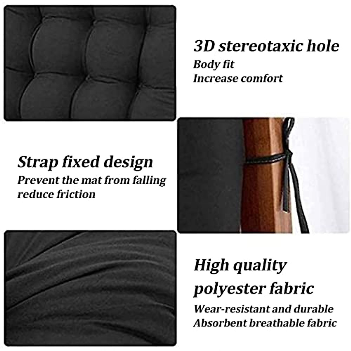 HERMJ Rocking Chair Cushion with Ties,Indoor and Outdoor Rocking Chair Pad for Patio,Living or Nursery Room,2 Piece Set 17"x17"and Seat Back 21"x17"