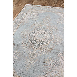 Momeni Rugs Isabella Traditional Medallion Flat Weave Area Rug, 7'10" X 10'6", Blue