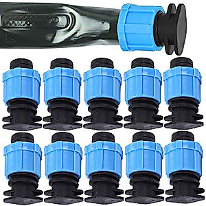 16mm Drip Irrigation Tape End Caps Garden Soft Water Pipe Tube Lock Ring Plug Fittings NNW Brand Durable PP Material Joint 12pcs