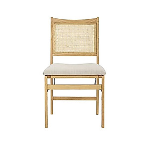 Powell Kasi Beige Rattan Cane Folding Foldable Dining Side Chair, Natural