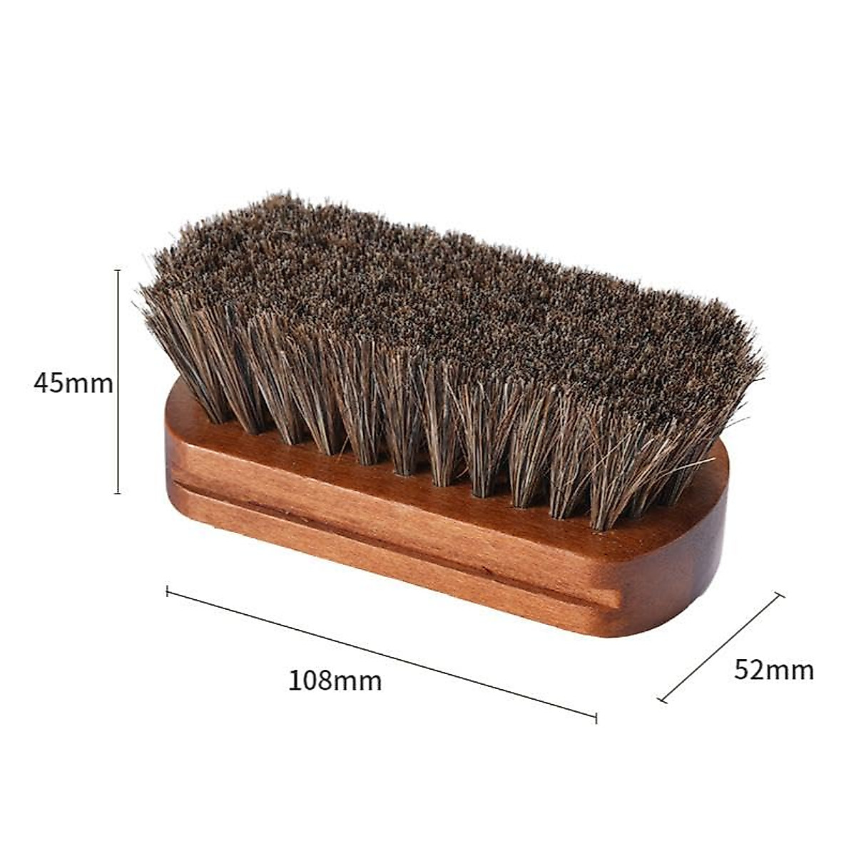 Driak 1Pcs Professional Wooden Handle Horsehair Bristles Hair Brush Leather Boot Shoes Polishing Brush Solid Wood Car Cleaning Brush