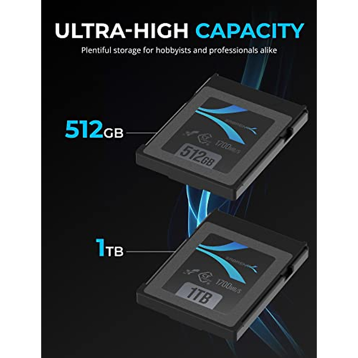 SABRENT Rocket CFX 512GB CFexpress Type B Memory Card 2 Pack, R1700MB/s W1500MB/s (CF-XTBT-512X2)