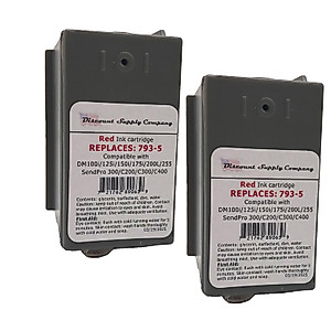 2-Pack Compatibe 793-5 Red Ink Cartridge for P700, DM100i, DM125i, DM150i, DM175i, DM200L, DM225 Postage Meters