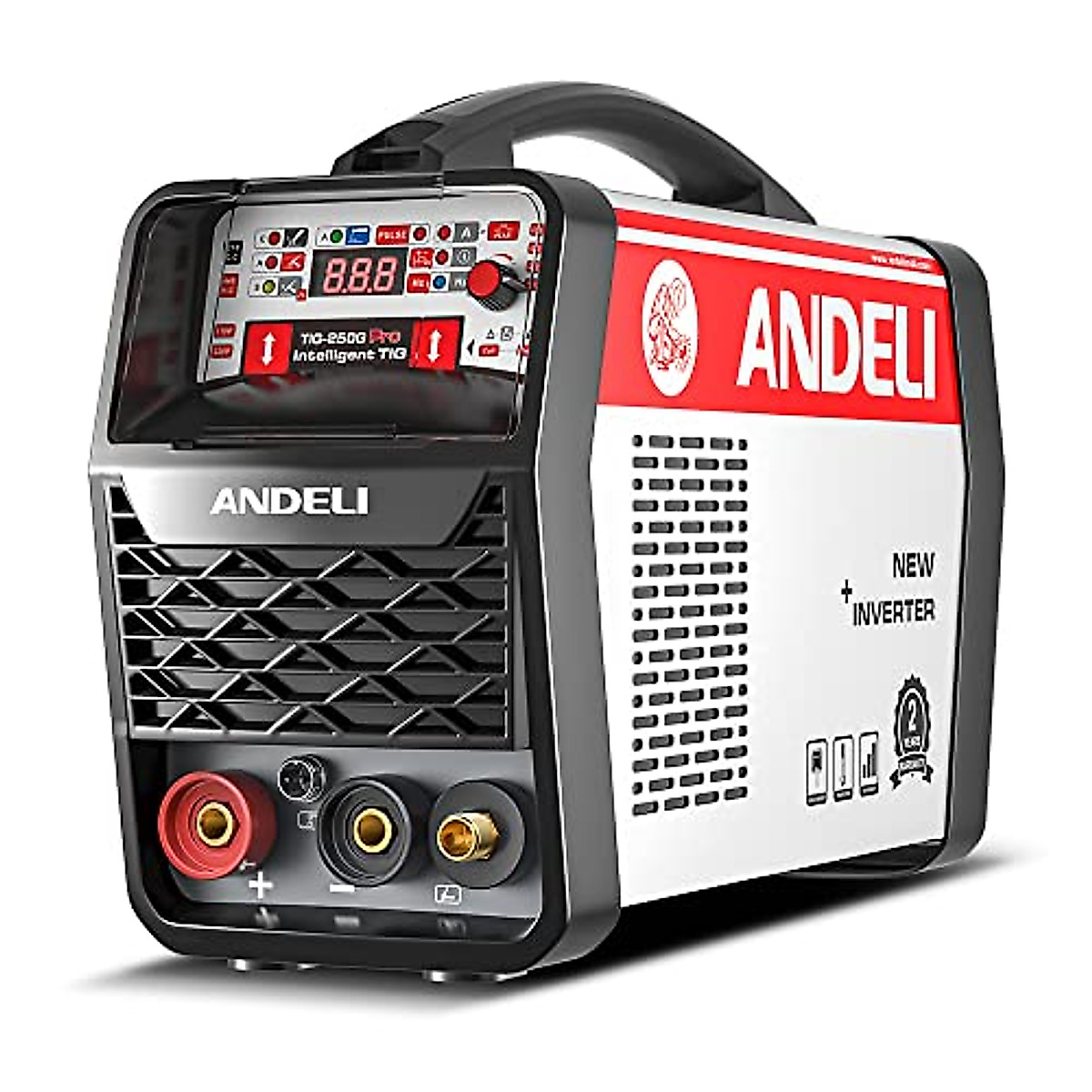 ANDELI Tig Welder,HOT/MMA/CLEAN/Cold/TIG Pulse TIG Welder,160Amp 110V/220V IGBT Digital Inverter TIG Welding Machine (TIG-250G PRO)