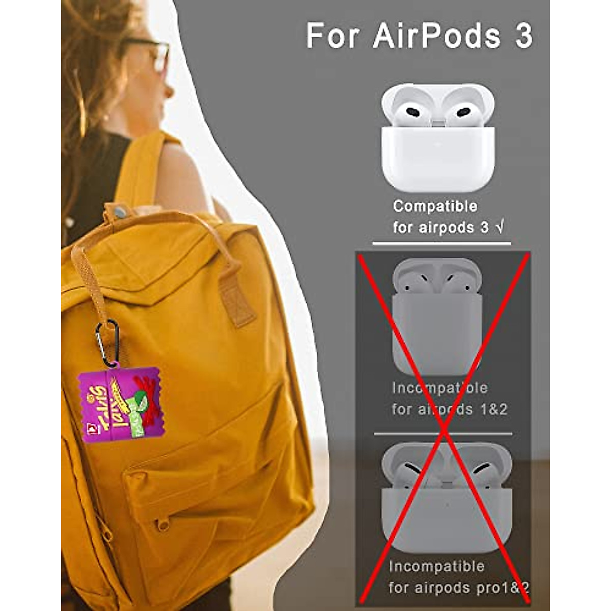 3Pack Funny Case for AirPods 3rd Generation Accessories Set 【for 2021 Released 3st Gen】 W/Takis Potato&Sport Water&Bubble Gum Air pods 3 Silicone Cover, Cute 3D Cartoon Food for AirPods 3rd Gen Case