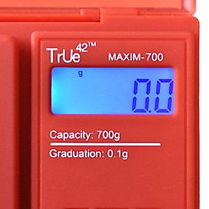 True 42 MX 700 Blood RED Pocket Scale Special Edition 700gx0.1g Gram Scale for Jewelry/Food/Medicine Paisley Design 700g 0.1g