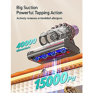 Mattress Vacuum Cleaner with Dust Sensor, 15Kpa UV Bed Vacuum, 99.9% Allergen Removal, Ultrasonic & 40000 RPM/Min Brushroll Rotation, High Heating Octuple Tech, LED Display, Widened Brush, Corded