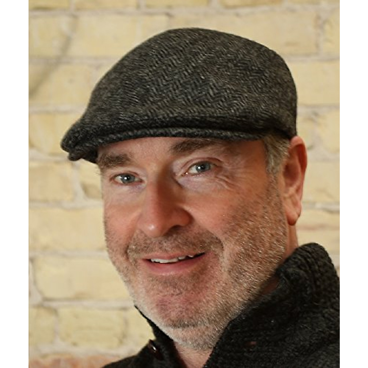 Irish Touring Cap Made in Ireland Fitted Slim Fit Genuine Tweed Charcoal S