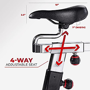 Sunny Health & Fitness Indoor Cycling Exercise Bike with Heavy 49 LB Chrome Flywheel - SF-B1002,BLACK