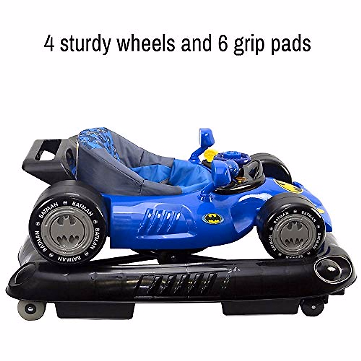 KidsEmbrace Batman Baby Activity Walker, DC Comics Car, Music and Lights, Blue