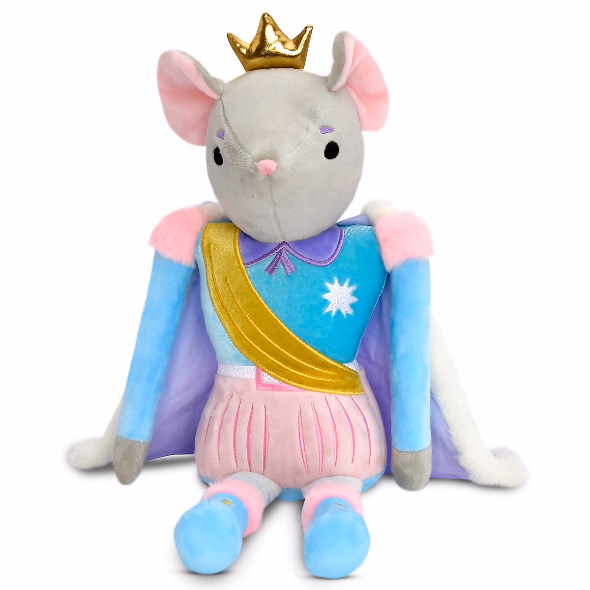 iscream Furry Plush 18.5" Nutcracker Mouse King Embroidered Accent Holiday Pillow