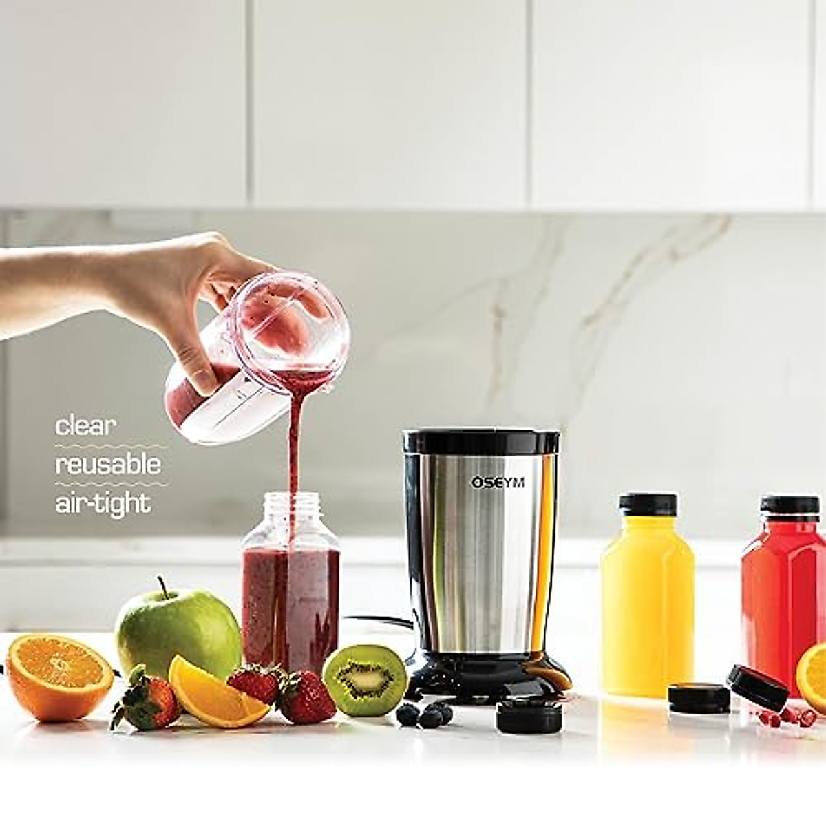 DECADORN 8oz Plastic Bottles With Caps - 12 Pack Plastic Juice Bottles For Juicing - Empty Juice Containers With Lids For Fridge - MADE IN USA Clear Mini Reusable Bottles With Lids - drink container
