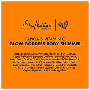 SheaMoisture Goddess Body Shimmer for Dry Skin, Dull Skin Papaya and Vitamin C Paraben Free Body Oil 4.2 oz