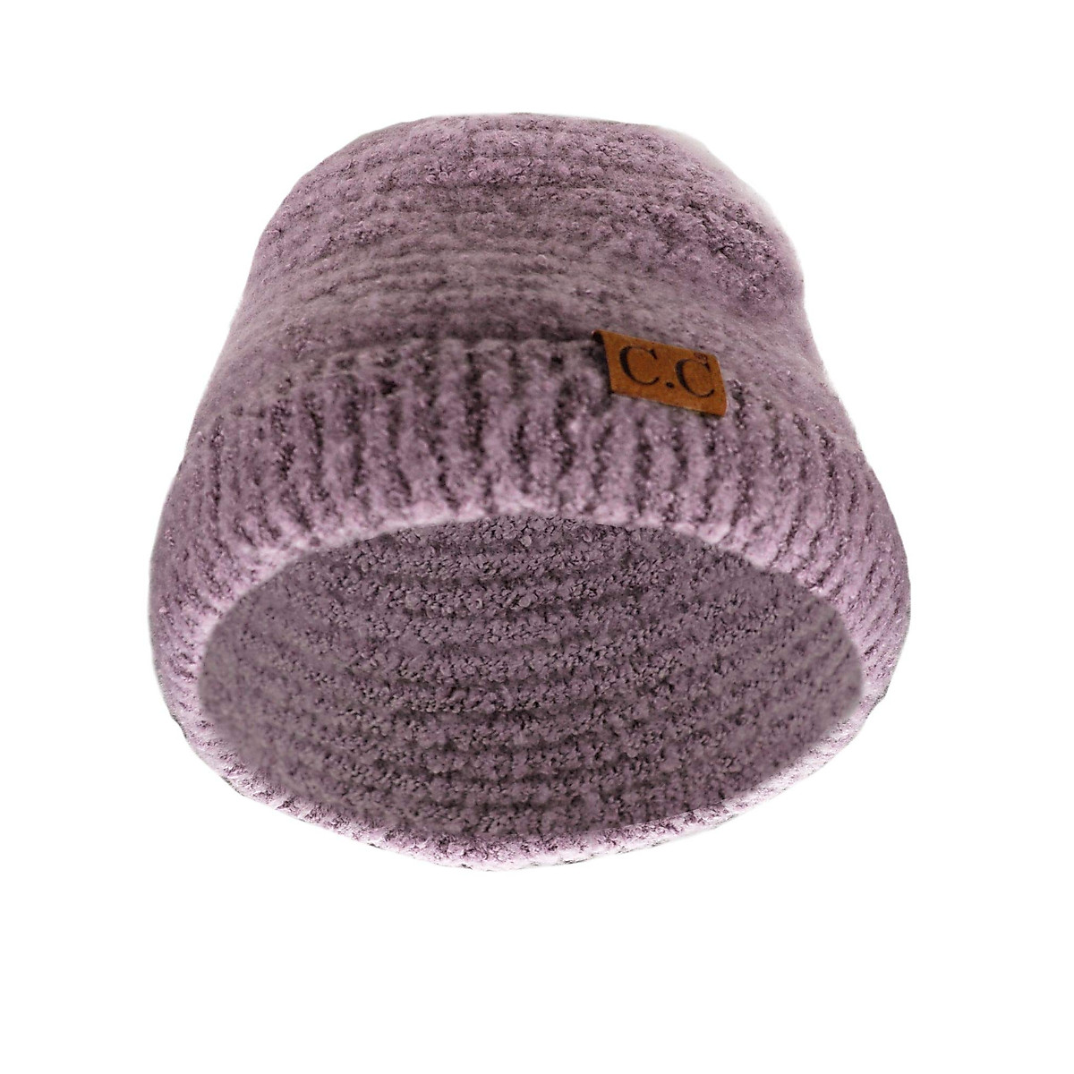 C.C Unisex Solid Color Warm Boucle Knit Skull Cap Cuff Beanie, Grapeade