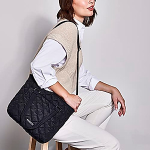 Vera Bradley Women's Performance Twill Multi-Strap Shoulder Satchel Purse, Peach Blossom Bouquet, One Size