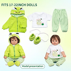 Reborn Baby Doll Clothes Boy 3pcs Set for 20"- 23" Reborn Doll Boy Clothes Green Outfit