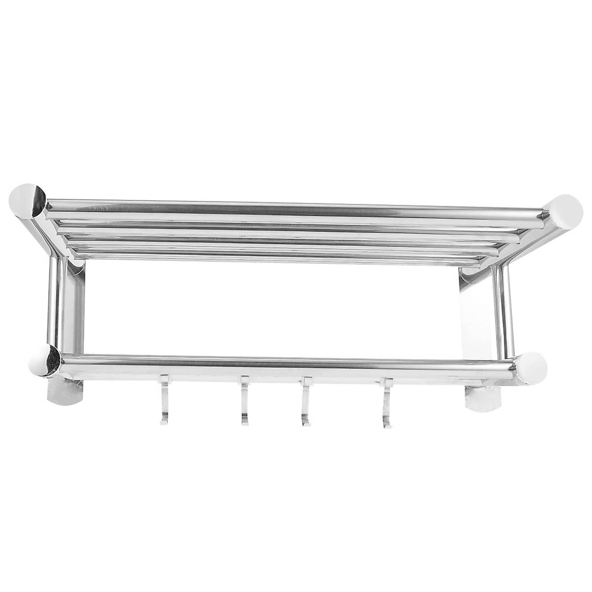 DOITOOL 3pcs Stainless Steel Towel Rack Kitchen Shelf Towel Holder with Hook Makeups Wall Towel Holder Bathtub Shelf Bathroom Shelf Organizer Shower Shelf Wall Hanging to Rotate Fold