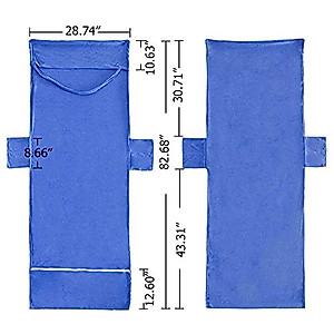 VOCOOL Double Layer Chaise Lounge Pool Chair Cover Beach Towel Fitted Elastic Pocket Won't Slide 85" L x 30" W-Royal Blue