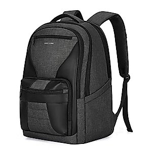 LIGHT FLIGHT Travel Backpack, Laptop Backpack for Men, School College Bookbag, 17.3 Inch Computer Backpack Business Back Pack, Work Bag with USB Charging Hole, 40L Large Casual Daypack, Black grey