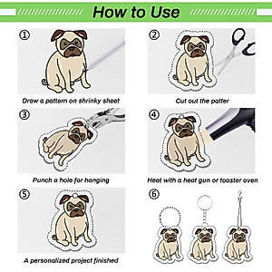 cridoz Shrink Plastic Keychain Kit, Shrink Art Kit Including 25 Sheets Shrink Film, Keychains Jewelry Accessories for Kids Creative Art and Craft Activity