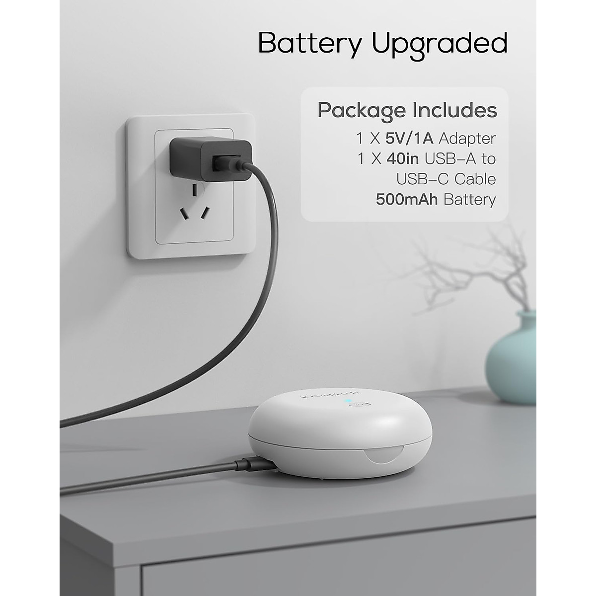 VEAMOR UVC Retainer Case Upgraded, Case Compatible for Invisalign 500mAh Battery Powered with Travel Bag, Dental Braces Case Slim with Vent Holes - White&Green