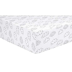 Trend Lab Jersey Fitted Crib Sheet, Clouds