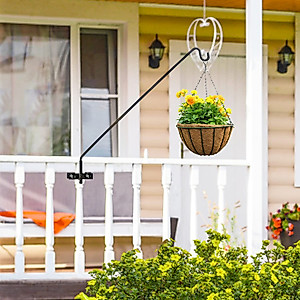 ERYTLLY Extended Rail Hook Fence Deck Heavy Duty Bird Feeder Hook 360 Degree Rotary and Length Adjustable Plant Bracket for Bird Feeders, Planters, Suet Baskets, Lanterns, Wind Chimes and More