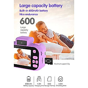 Cute Mini Selfie Camera 4000W Pixel Digital Toy for Boys Girls Students, Digital Camera Screen Kids Camcorde with Soft Lighting Eye Protection Christmas Birthday Festival Gift