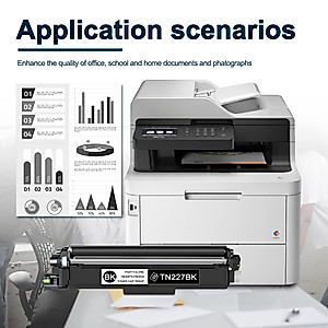 NUCALA TN-227 TN227 (3 Pack, Black) Compatible TN227BK TN-227BK Toner Cartridge Replacement for MFC-L3750CDW L3730CDW, HL-3230CDW 3270CDW 3230CDN, DCP-L3550CDW L3510CDW Printer