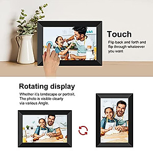 FRAMEO Digital Photo Frame WiFi 10.1 Inch HD IPS LCD Touch Screen, 16GB Memory, Auto-Rotate, Wall-Mountable, Easy Setup to Share Photos & Videos via Free App from Anywhere