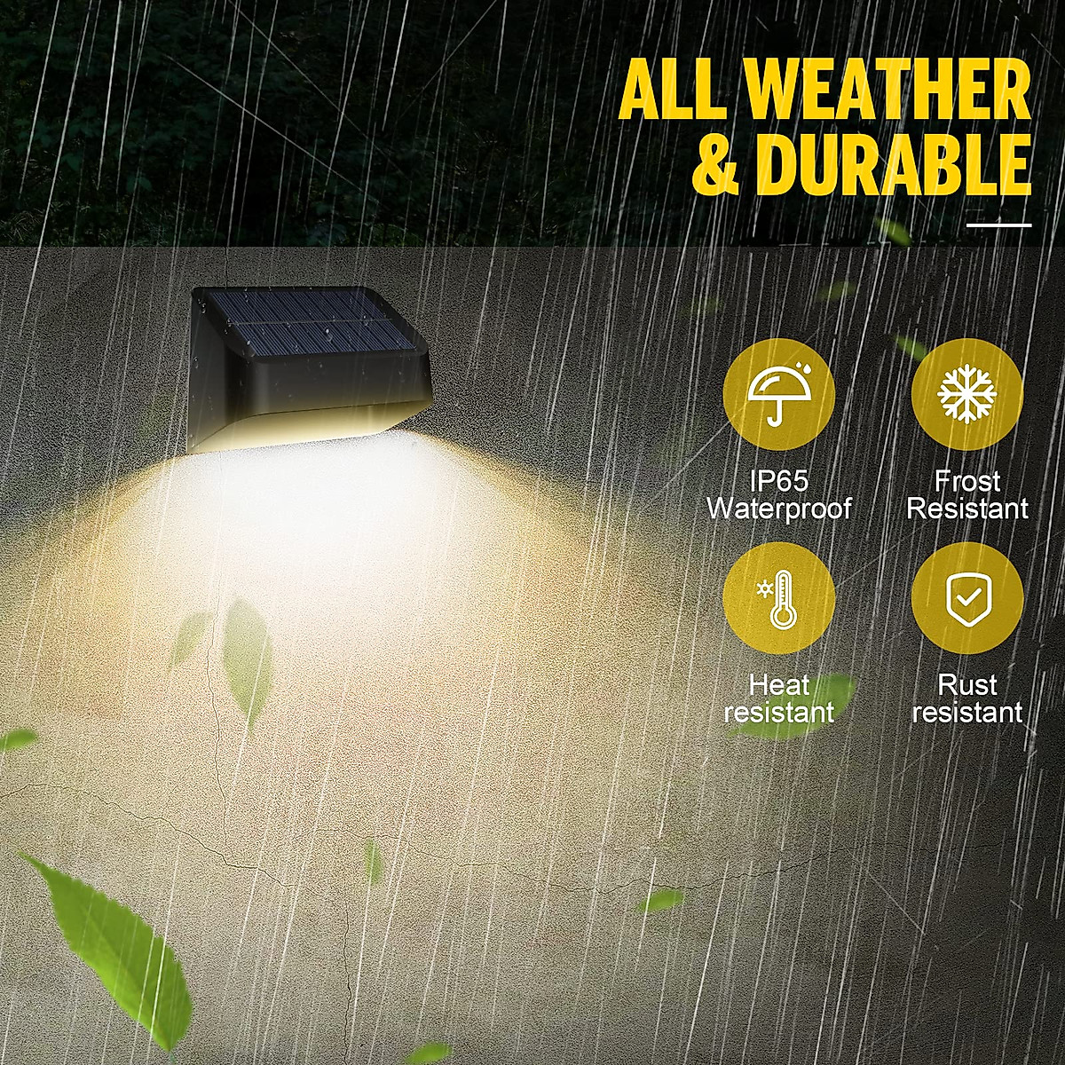FLITI Solar Lights Outdoor 8 Pack, RGB 8 Colors, Dusk to Dawn Deck Light, Solar Deck Lights for Outside IP65 Waterproof, Backyard/Railing/Wall/Step/Patio/Fence