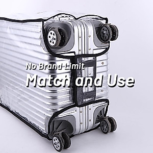 Clear Suitcase Cover - 20 22 24 26 28 30 Inch Suitcase Covers - PVC Waterproof Luggage Cover - Top and Side Handle Gap Suitcase Protector (22 Inch)