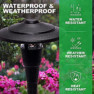 GreenLighting Low Voltage Outdoor Lights - Modern Skyline Path Stake Lights - Walkway Lights, Garden and Lawn Lights - Includes Transformer, Control Box and Landscape Wire (8 Pack)