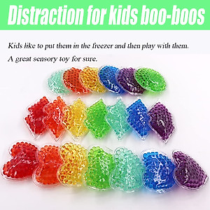 Small Ice Packs, Boo Boo Ice Packs for Injuries Reusable Hot Cold Packs Bulk Cold Compress for Pain Relief, Various Color, 8 Pack (Multicolored A)