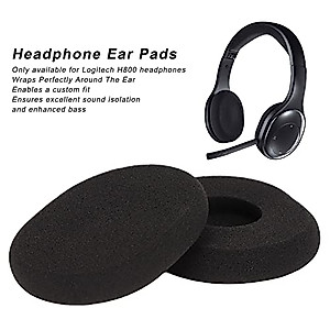 Headphone Ear Pads, for Logitech H800 Replacement Headset Ear Cushions Cover, Noise Isolation and Enhanced Bass, Soft Comfort Memory Foam, Lightweight Breathable