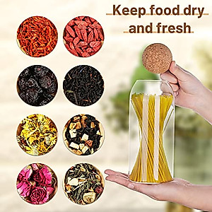 3 Pcs Cork Glass Jar Glass Bottle Sealed Jar Nut Storage Jar Coffee Bean Jar Glass Container with Ball Cork Round Glass Bottles with Cork Glass Canisters with Airtight Seal Wooden Lid (1000 ML/ 34 Oz)