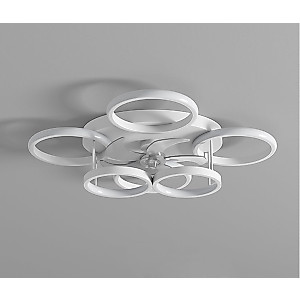 Anyeark Low Profile Ceiling Fan with Light Modern, Bedroom Ceiling Smart Fan with LED, Fandelier Ceiling Fan Flush Mount 25.6-inch, 3000K-6500K Stepless Color Change, Assembly Required (White)