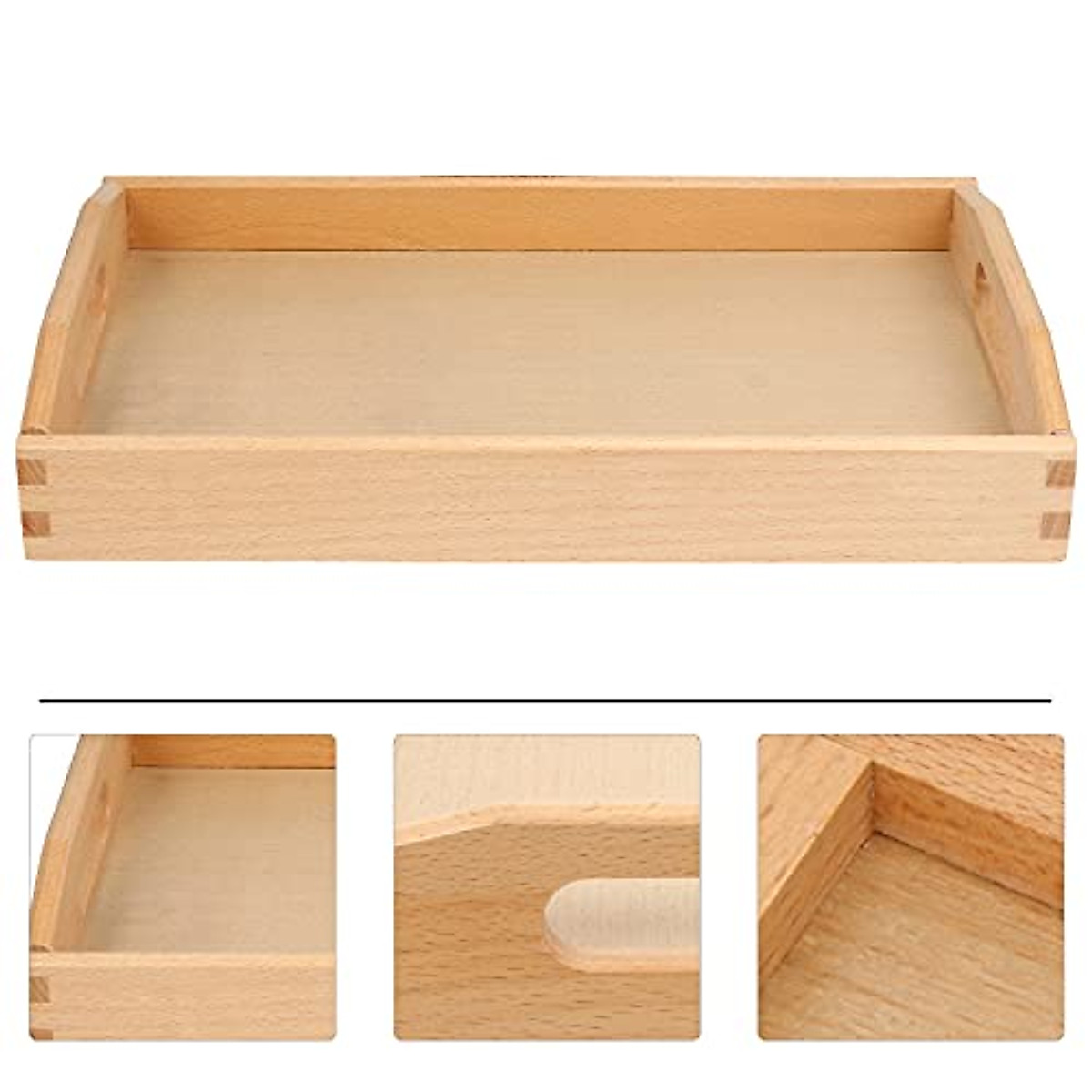 Wooden Breakfast Tray Rustic Vintage Food Serving Trays Nesting Wooden Board with Handles Farmhouse Serving Platters in Bed Lunch Dinner Appetizers Patio Ottoman S Wooden Tea Tray