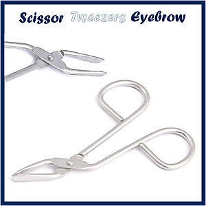 DDP Professional Stainless Steel Scissors Shaped Slant Tip Tweezer Clip 'Eyebrow