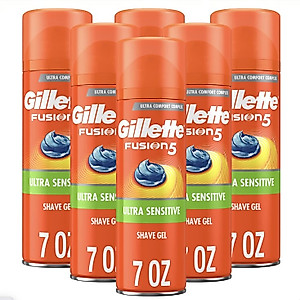Gillette Fusion5 Ultra Sensitive Shave Gel, 7oz (Pack of 6)