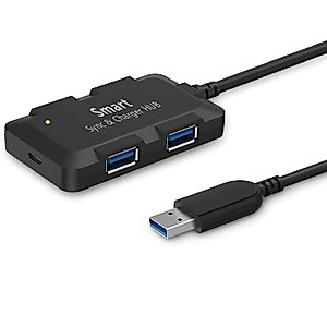 Portable USB Splitter 3.0 Hub 4-Port Expander 5 Gbps Data Ps4 Keyboard and Mouse Adapter with Cable Fitting Slot & LED Indicator for PC,Computer,Notebook,USB Flash Drives and Other Devices