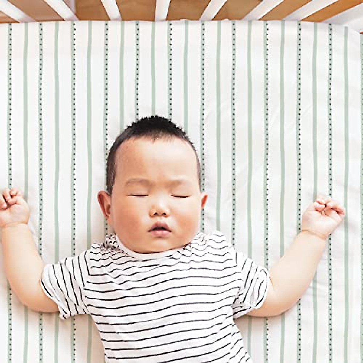 The Peanutshell Elephant Fitted Crib Sheet Set - 4 Pack - Grey, White & Green