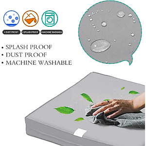 ClawsCover 17Pack Outdoor Seat and Back Cushions Replacement Covers Fit for 8 Pieces 7-Seater Wicker Rattan Patio Furniture Conversation Set Sectional Couch,Gray-Include Cover Only