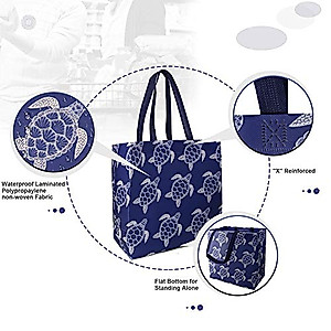 BeeGreen Reusable Grocery Bags Set of 12 Lightweight Recycling Shopping Totes with Long Handle Durable Portable Shopper Baggies for Groceries Supermarket Gift