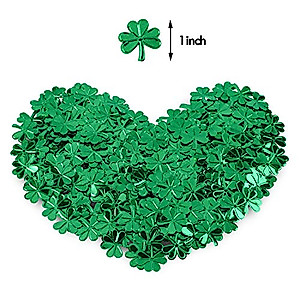 Whaline St Patrick's Day Table Decorations, 100 Pcs Plastic Good Luck Coins and 1 Oz Shamrock Clover Confetti Table Sprinkles for Irish St Patricks Party Decoration Favors Supplies
