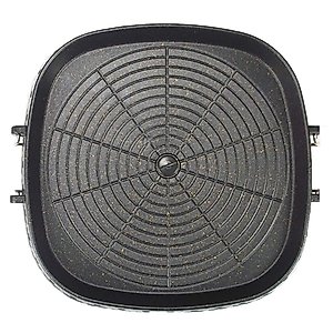 Korean Style Square Grill Pan with Maifan Coated Surface,Non-stick Smokeless Barbecue Stovetop Plate for Indoor Outdoor BBQ